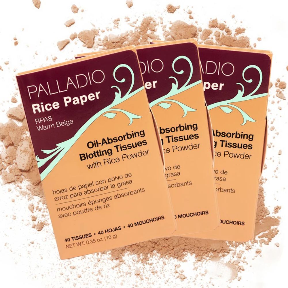 Palladio Rice Paper Oil-Absorbing Blotting Tissues With Rice Powder Wa