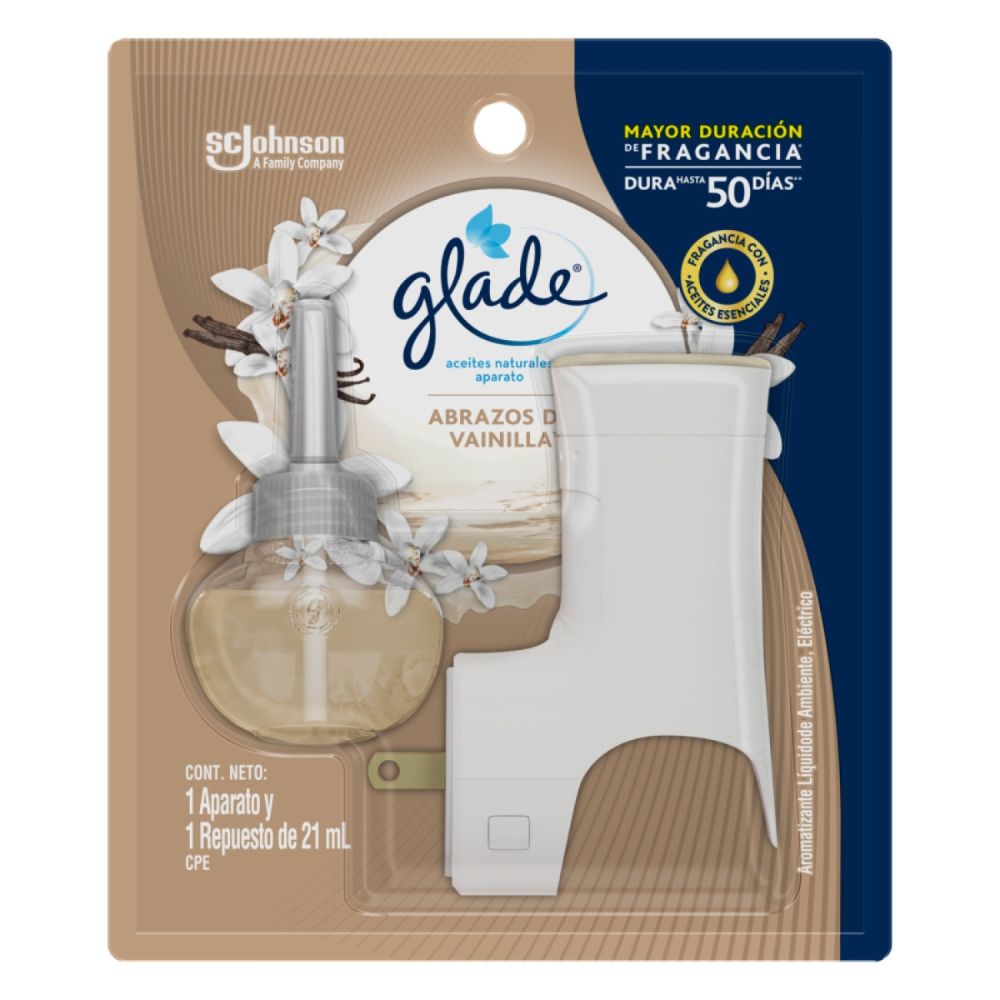 Glade Ambientador Liquido Abrazos De Vainilla Aparato+Repuesto 21ml