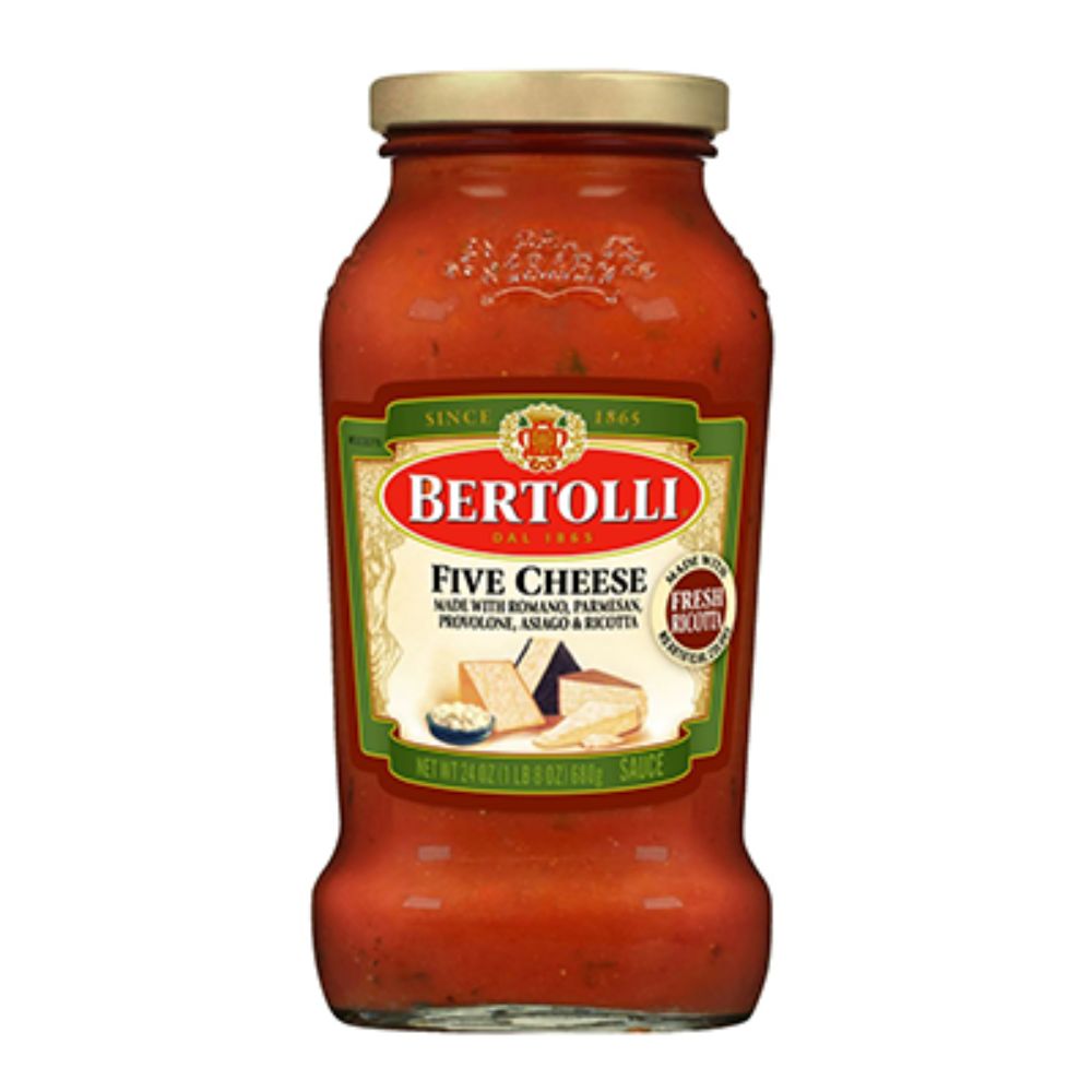 Salsa para Pastas Bertolli Five Chesse (Romano,Parmesano,Provolene,Asi